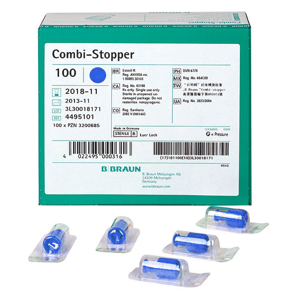 Combi-Stopper Verschlusskonus, blau, 100 Stück