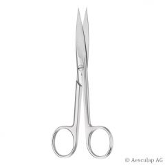 Aesculap Iris- und Fadenschere, gebogen - spitz/spitz, 11,5 cm, 1 Stück