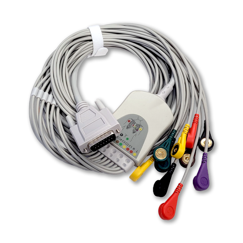 EKG Patientenkabel 10-adrig Druckknopfadapter, 3m