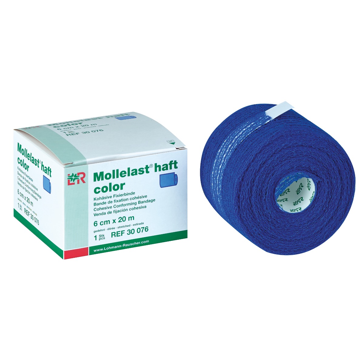 Mollelast® haft color latexfreie Fixierbinde, blau